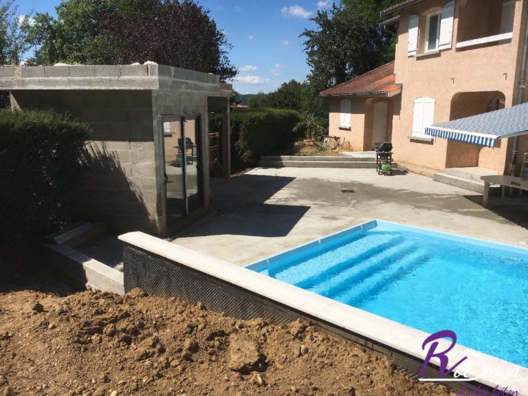 Création d'un ensemble piscine - pool house en maçonnerie - ROL Design